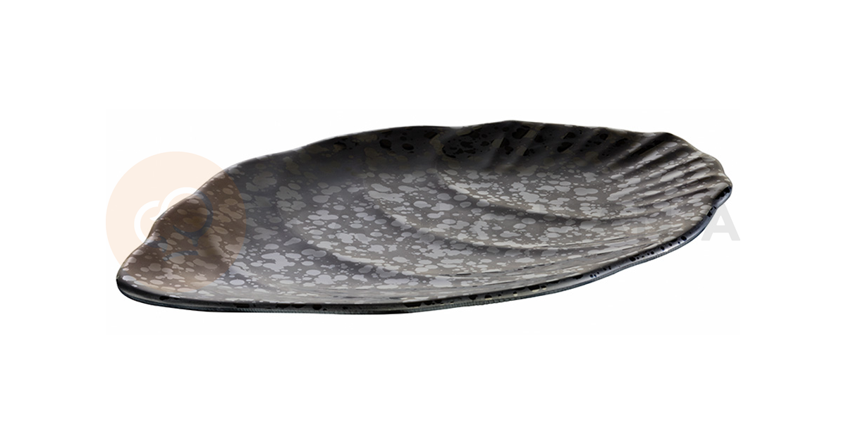 Servírovacia tácka z čierneho melamínu, 305x190 mm | APS, Glamour