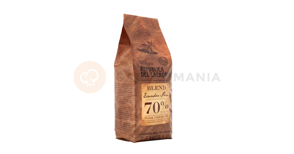 Horká čokoláda 70% Ecuador + Peru 250 g | REPUBLICA DEL CACAO, 18836-025