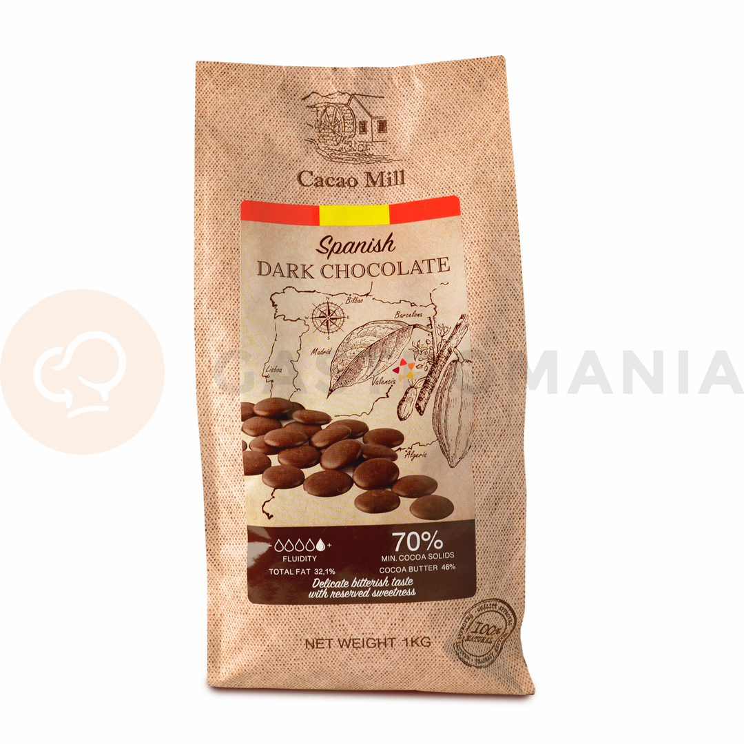 Španielska horká čokoláda 70 %, 1 kg balenie, dropsy | NATRA CACAO, Dark